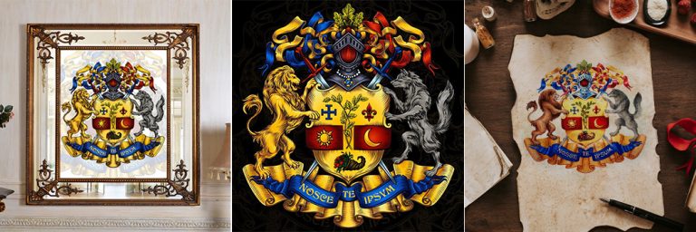 Twice unique coat of arms - Art studio "Traditions of Times"